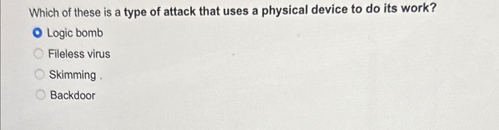 Solved Which of these is a type of attack that uses a | Chegg.com