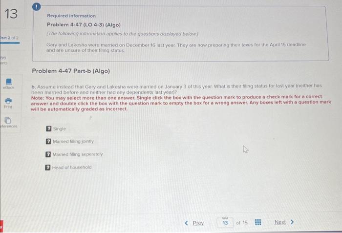 Solved Required informetion Problem 4-47 (LO 4-3) (Algo) The | Chegg.com