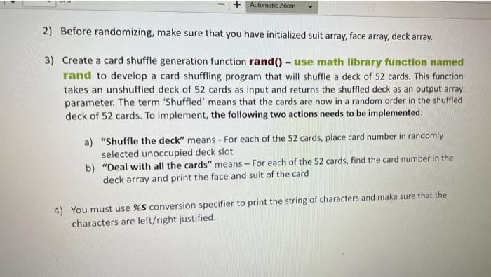 Solved Part-I Requirements (Shuffle and pact with the Card | Chegg.com