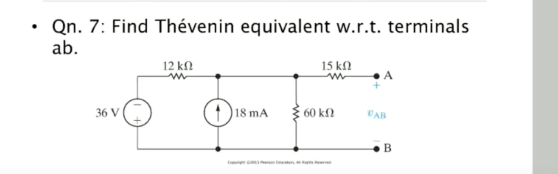 Solved Find Thévenin equivalent w.r.t. ﻿terminals ab. | Chegg.com
