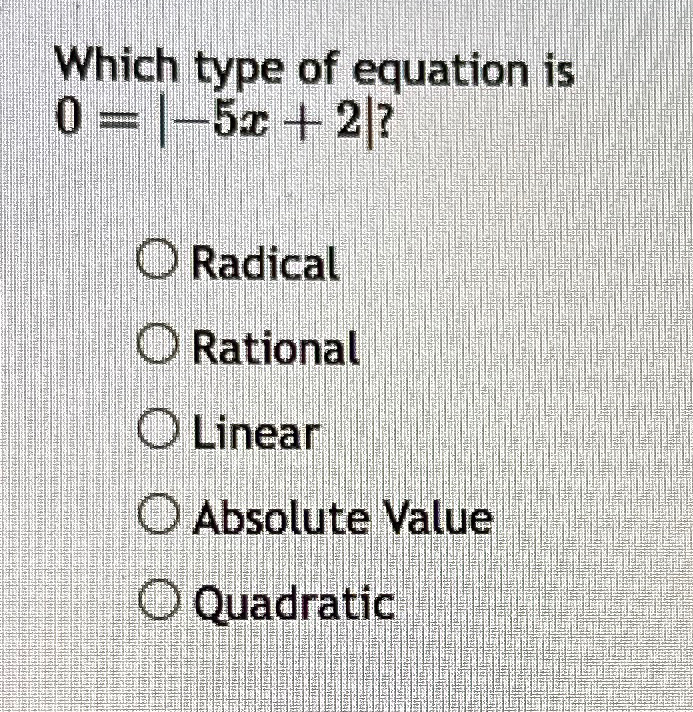 Solved Which type of equation | Chegg.com