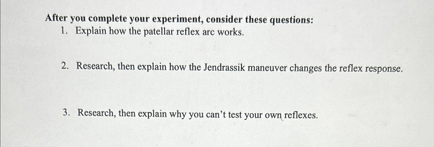 Solved After you complete your experiment, consider these | Chegg.com