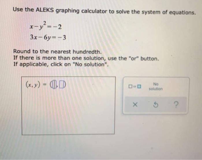 Solved Use the ALEKS graphing calculator to solve the system | Chegg.com