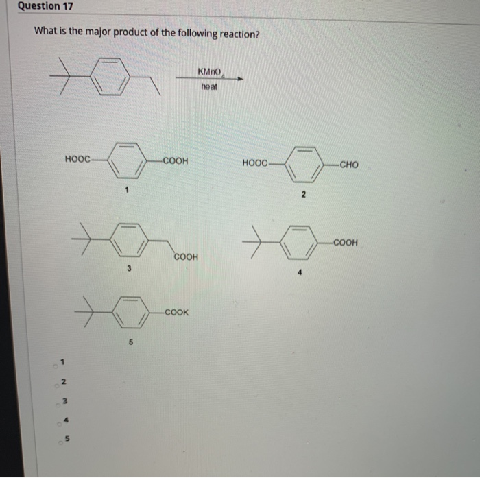 Solved Question 17 What is the major product of the | Chegg.com