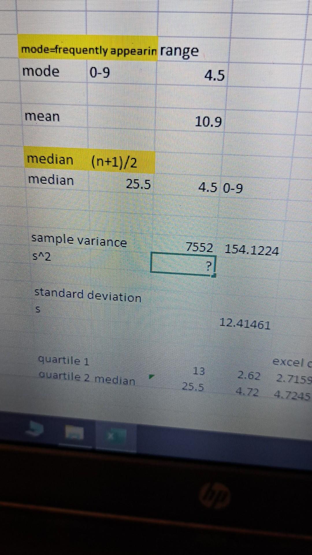 Solved mode-frequently appearin range sample variance | Chegg.com