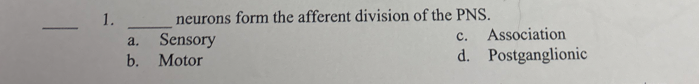 Solved neurons form the afferent division of the PNS.a. | Chegg.com