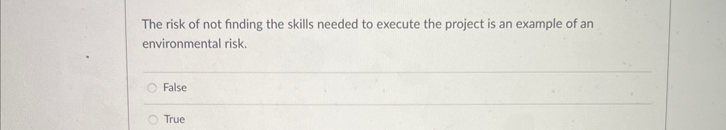 Solved The risk of not finding the skills needed to execute | Chegg.com