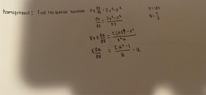 Solved Hi, this is over calc 4 homogenous differential | Chegg.com