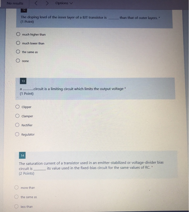 Solved No results Options The doping level of the inner | Chegg.com