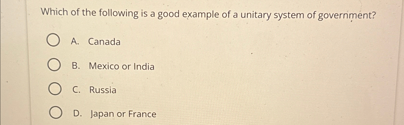 Solved Which of the following is a good example of a unitary | Chegg.com