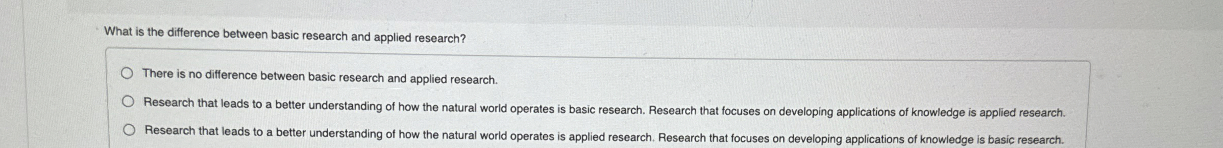 Solved What is the difference between basic research and | Chegg.com