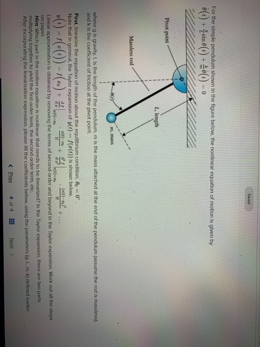 Solved For the simple pendulum shown in the figure below. | Chegg.com