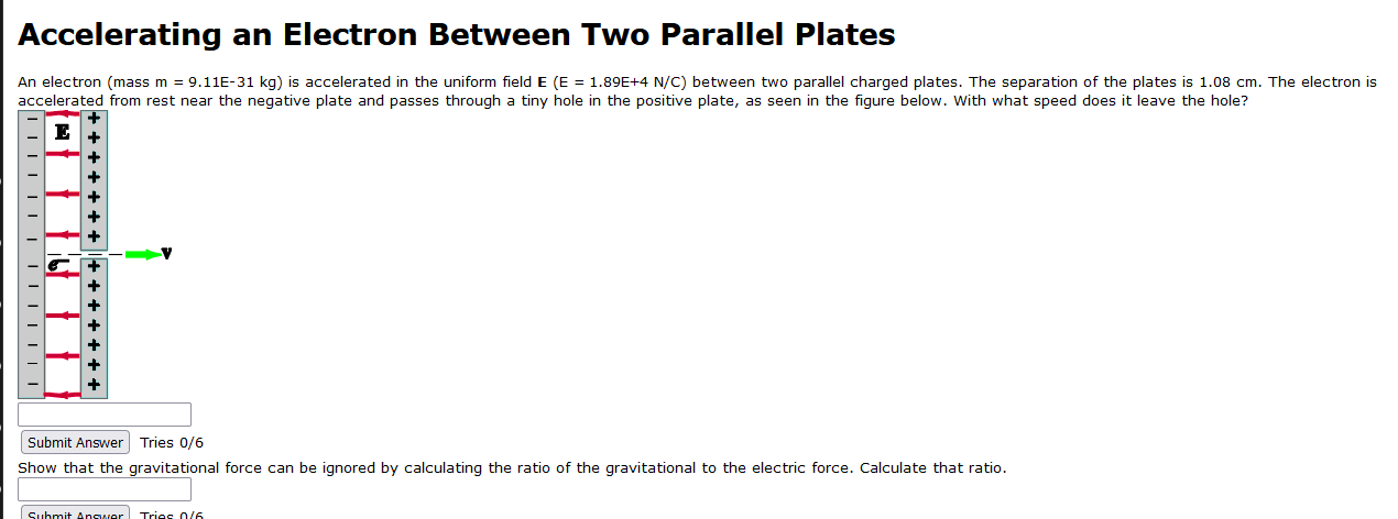Solved Accelerating an Electron Between Two Parallel | Chegg.com