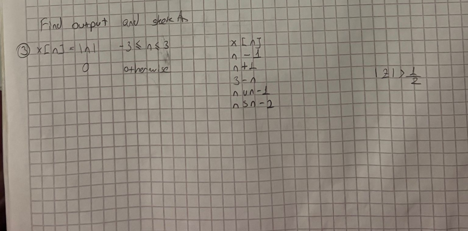 Solved Find output and shek As(3)x[n]=ln1,-3≤n≤30 ﻿otherwise | Chegg.com