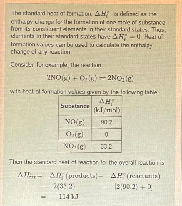 The standard heat of formation, ΔHf∘, is defined as | Chegg.com