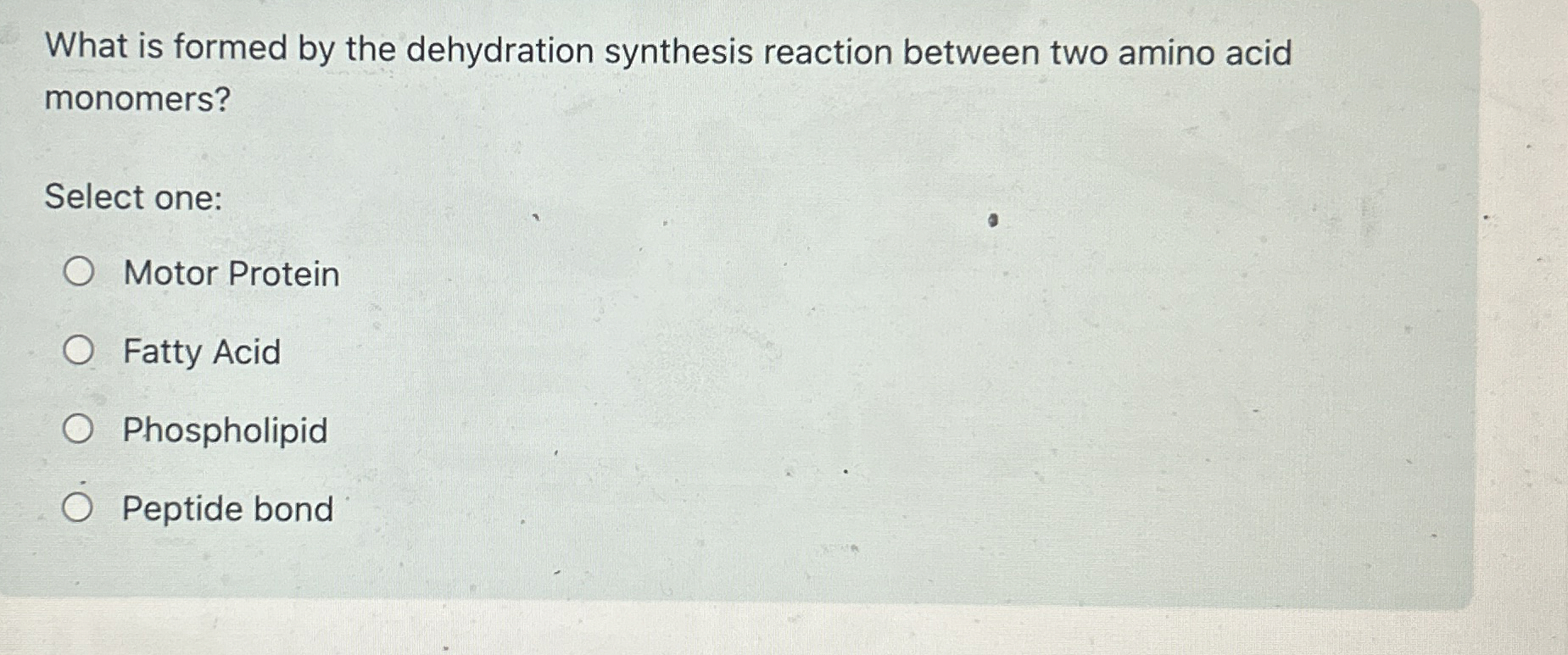 Solved What is formed by the dehydration synthesis reaction | Chegg.com