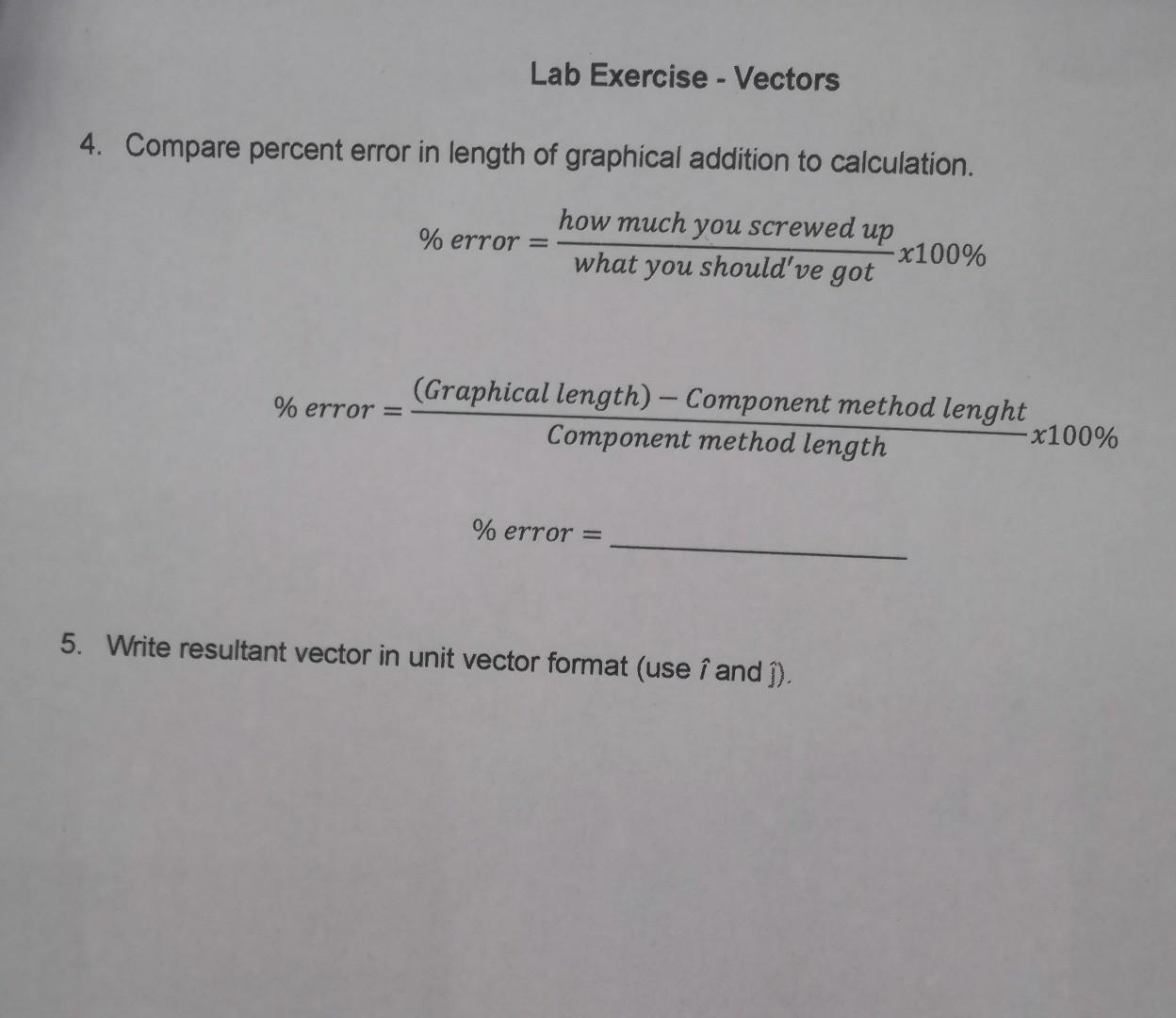 Solved Part I Graphical Addition of Vectors Here are five | Chegg.com