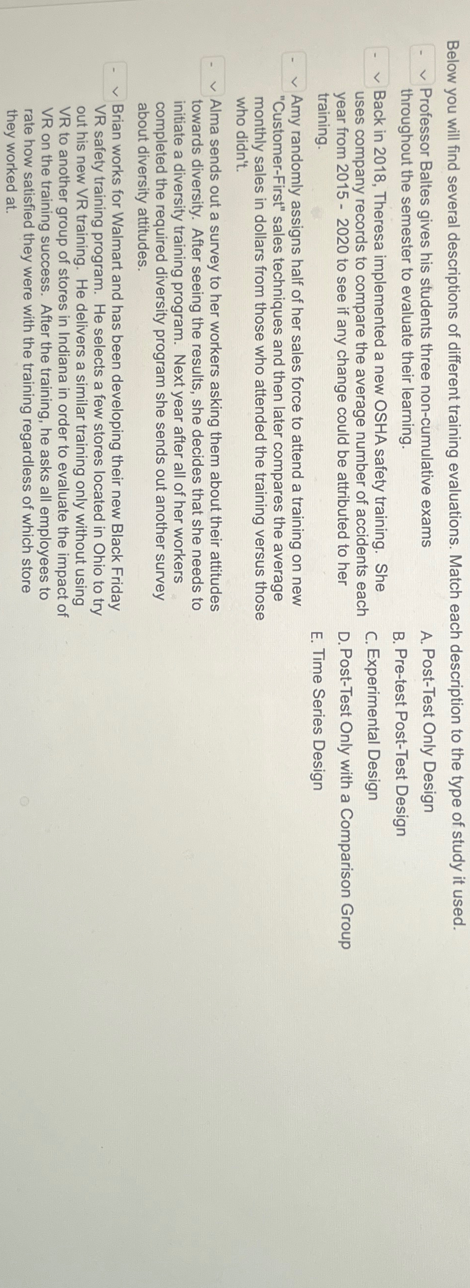 Solved Below you will find several descriptions of different | Chegg.com