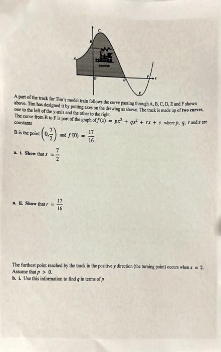 Solved A part of the track for Tim's model trin follows the | Chegg.com