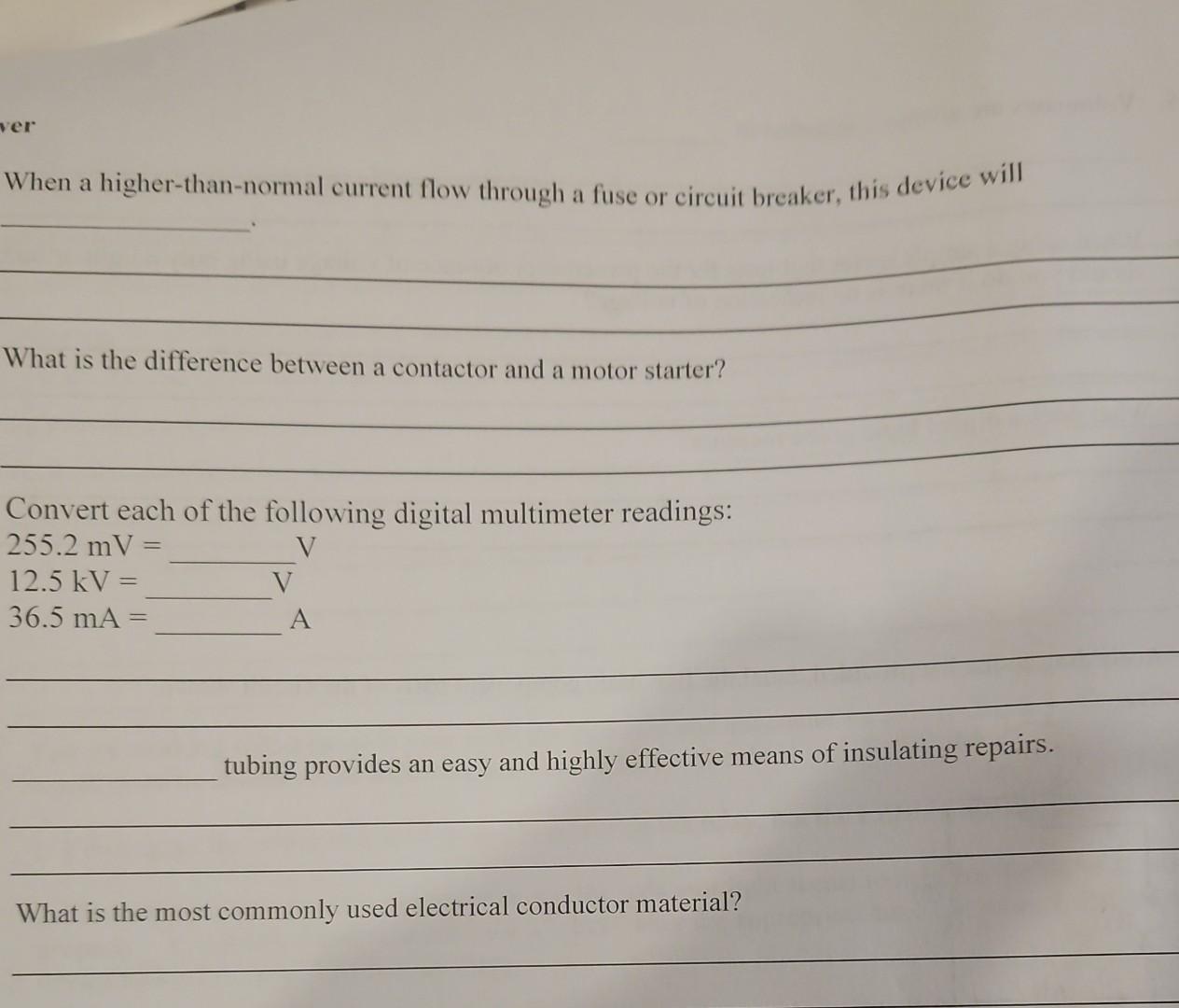 Solved When a higher-than-normal current flow through a fuse | Chegg.com