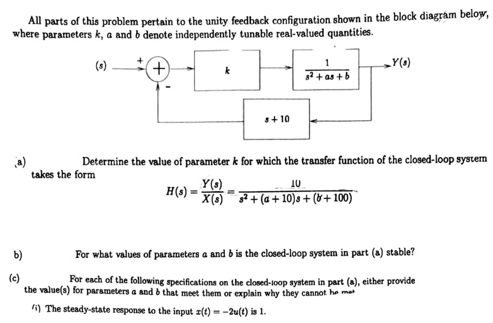 Solved All parts of this problem pertain to the unity | Chegg.com
