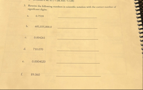 Solved Rewrite the following numbers in scientific notation | Chegg.com