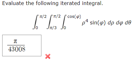 Solved Evaluate the following iterated | Chegg.com
