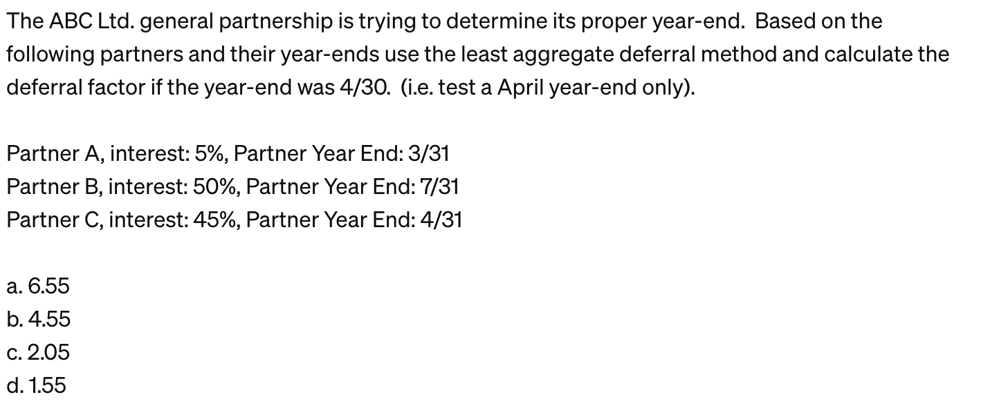 Solved The ABC Ltd. ﻿general partnership is trying to | Chegg.com