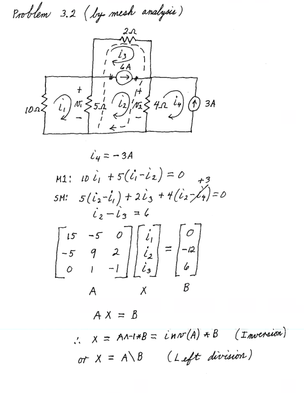 Solved use matlab to solve for i1, ﻿i2, ﻿i3 ﻿then v1 ﻿and | Chegg.com