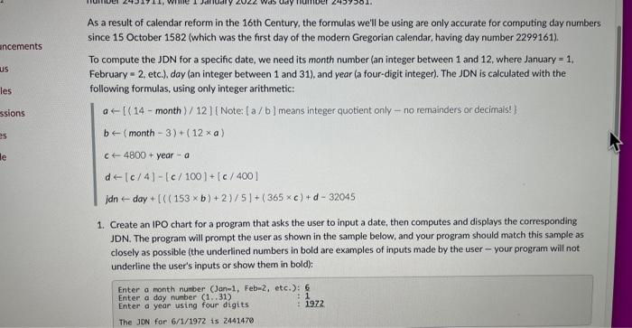 Solved The Julian Day Number (JDN) is a sequential count of | Chegg.com