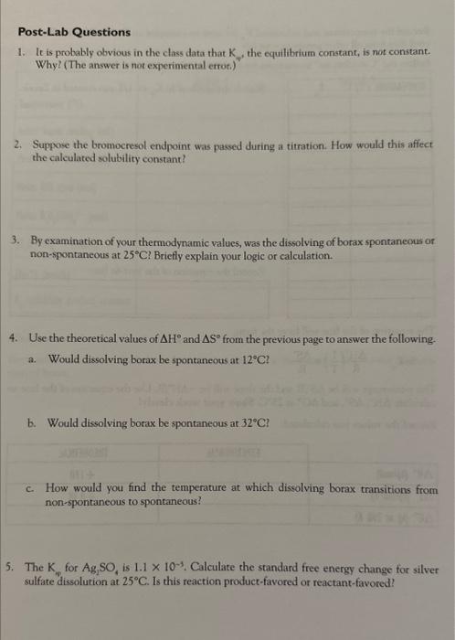 Solved Post-Lab Questions 1. It is probably obvious in the | Chegg.com