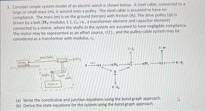 Solved 3. Consider simple system model of an electric winch | Chegg.com