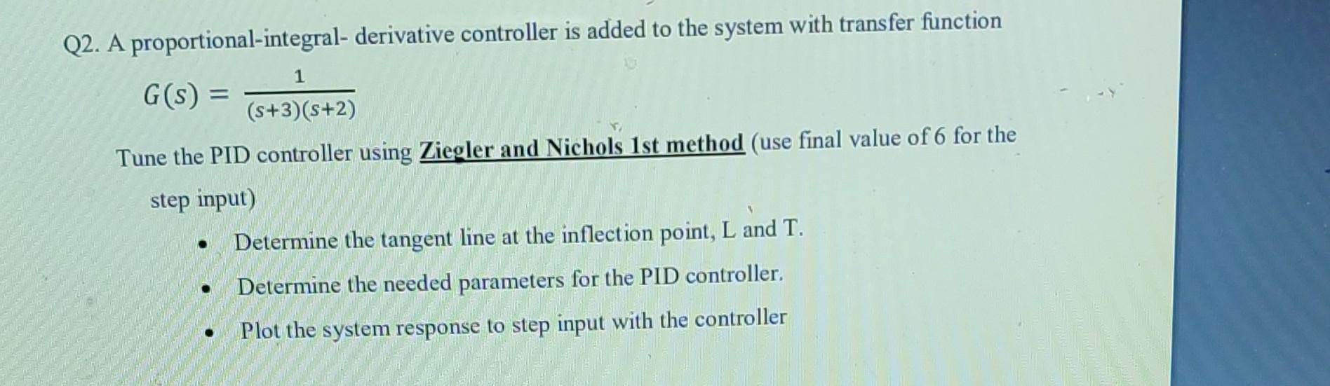 Solved Q2. A proportional-integral- derivative controller is | Chegg.com
