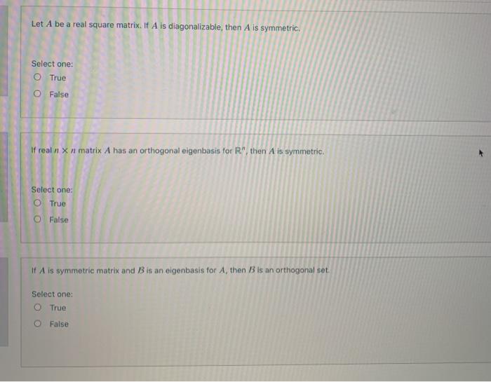 Solved Let A be a real square matrix. If A is | Chegg.com