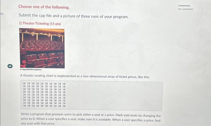 Solved Choose one of the following. Submit the cpp file and | Chegg.com