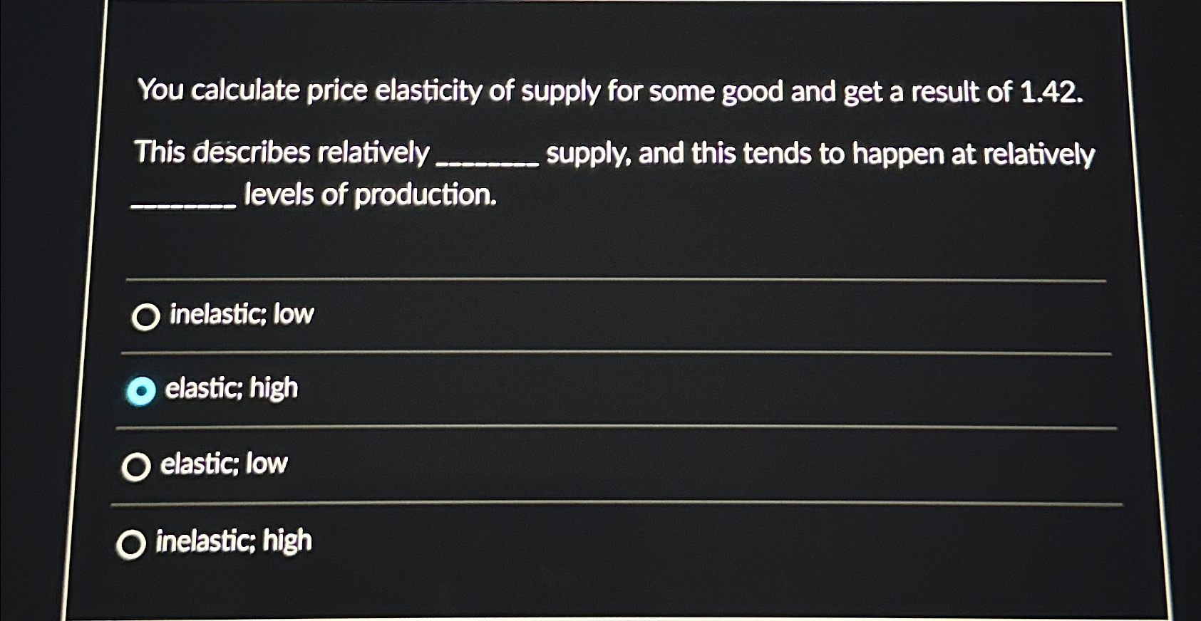 Solved You calculate price elasticity of supply for some | Chegg.com