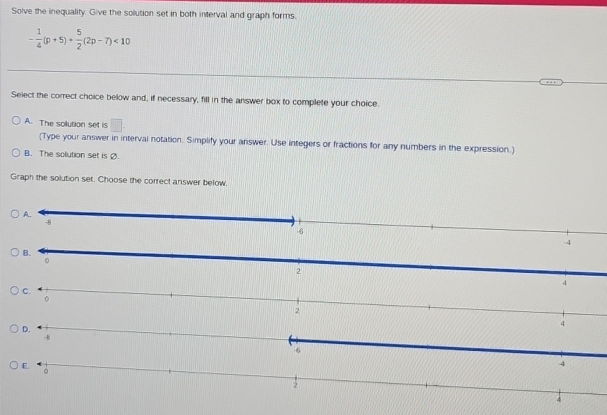 Solve the inequality. Give the solution set in both | Chegg.com
