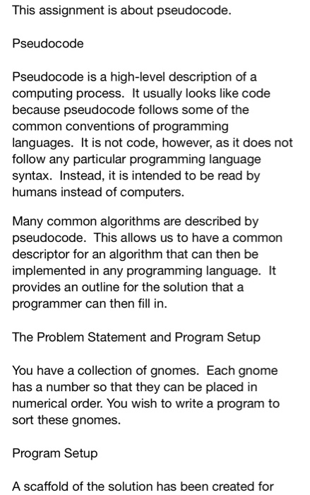 Solved This assignment is about pseudocode. Pseudocode | Chegg.com