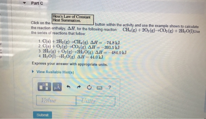 Solved Part A Click the AH is an Extensive Property button | Chegg.com