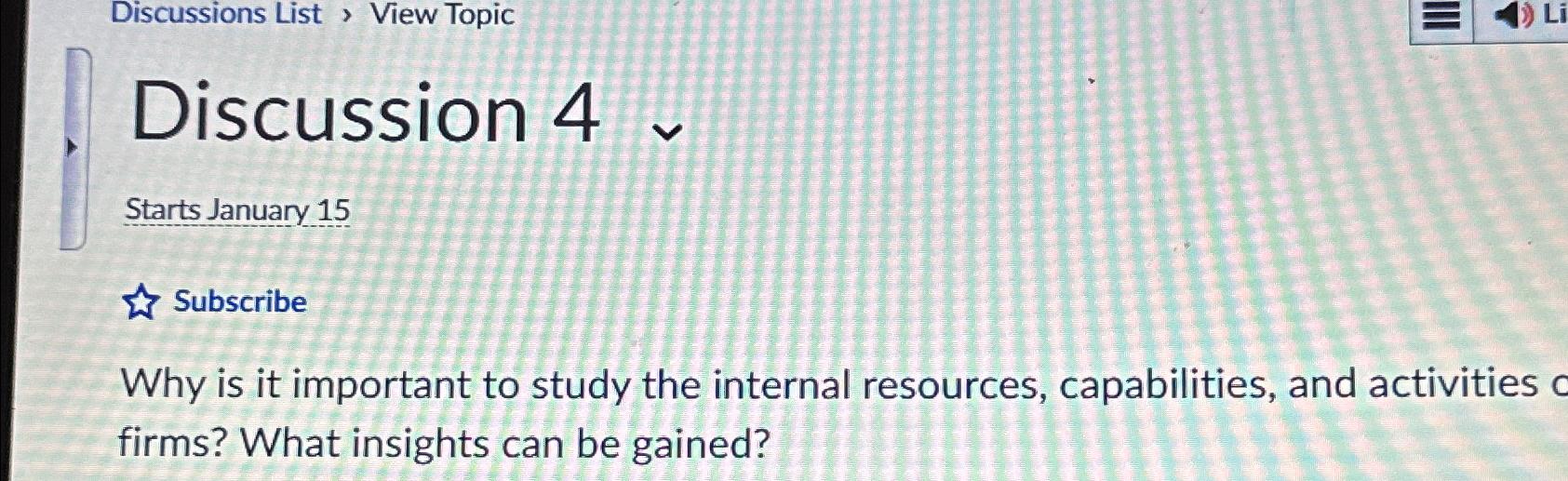 Solved Discussions List , ﻿View TopicDiscussion 4Starts | Chegg.com