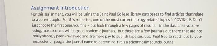 Solved Assignment Introduction For this assignment, you will | Chegg.com