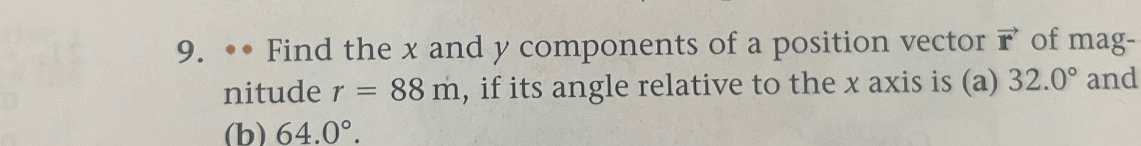 Solved Find the x ﻿and y ﻿components of a position vector | Chegg.com