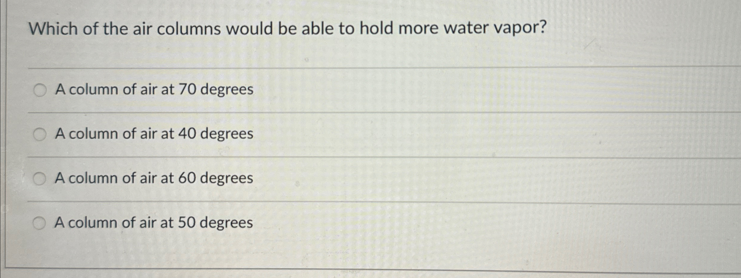 Solved Which of the air columns would be able to hold more | Chegg.com