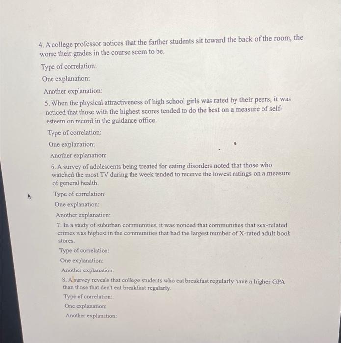 Solved CORRELATION Consider alternative explanations | Chegg.com