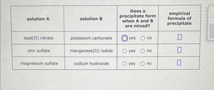 Solved \begin{tabular}{|c|c|c|c|} \hline solution A & | Chegg.com