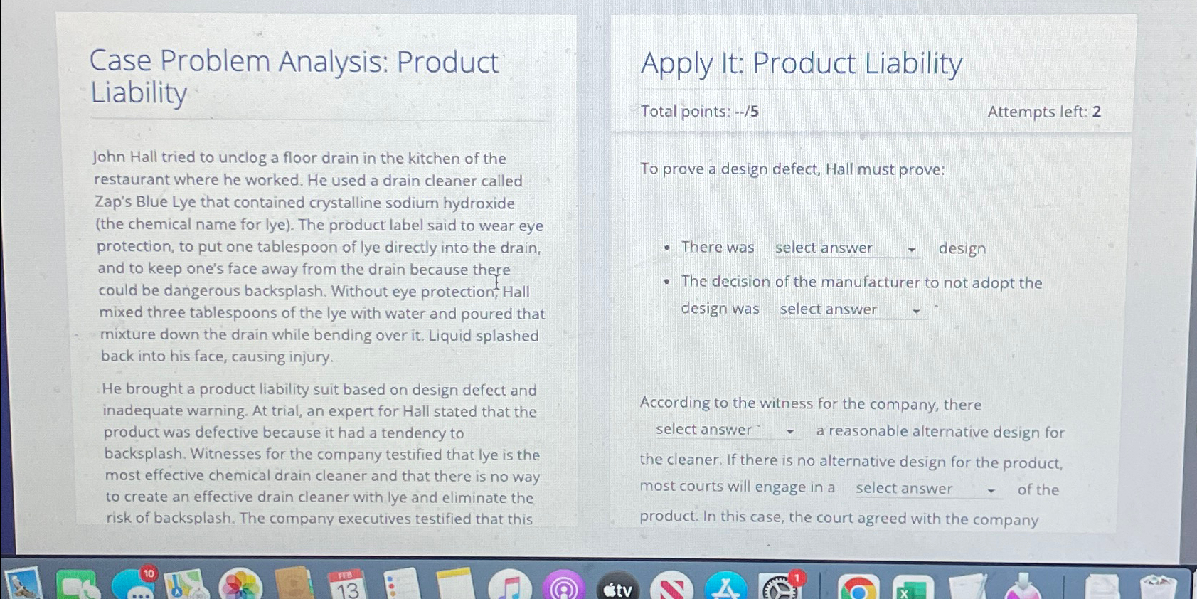 Solved Case Problem Analysis: Product LiabilityApply It: | Chegg.com