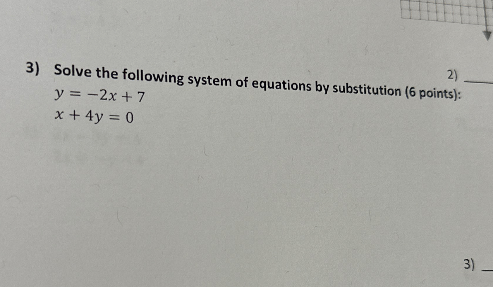 Solved Solve the following system of equations by | Chegg.com
