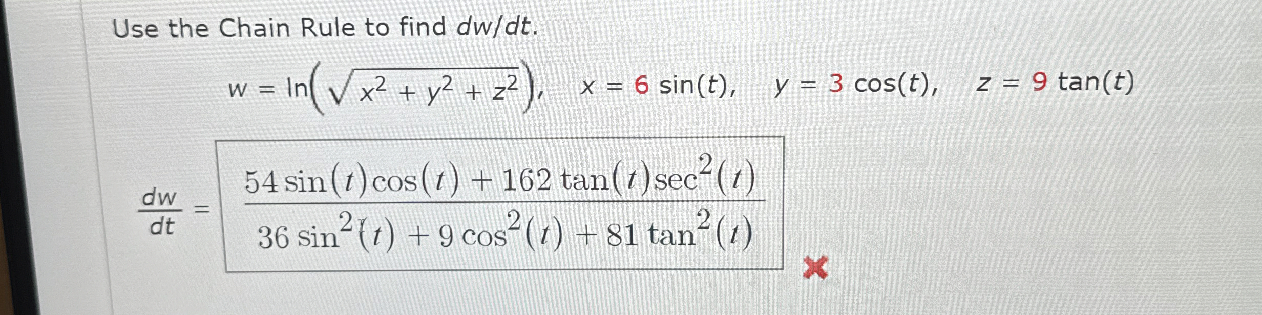 Solved Use the Chain Rule to find | Chegg.com