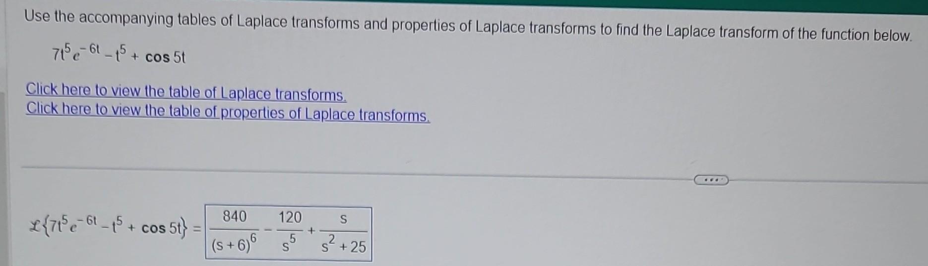 Solved Use the accompanying tables of Laplace transforms and | Chegg.com