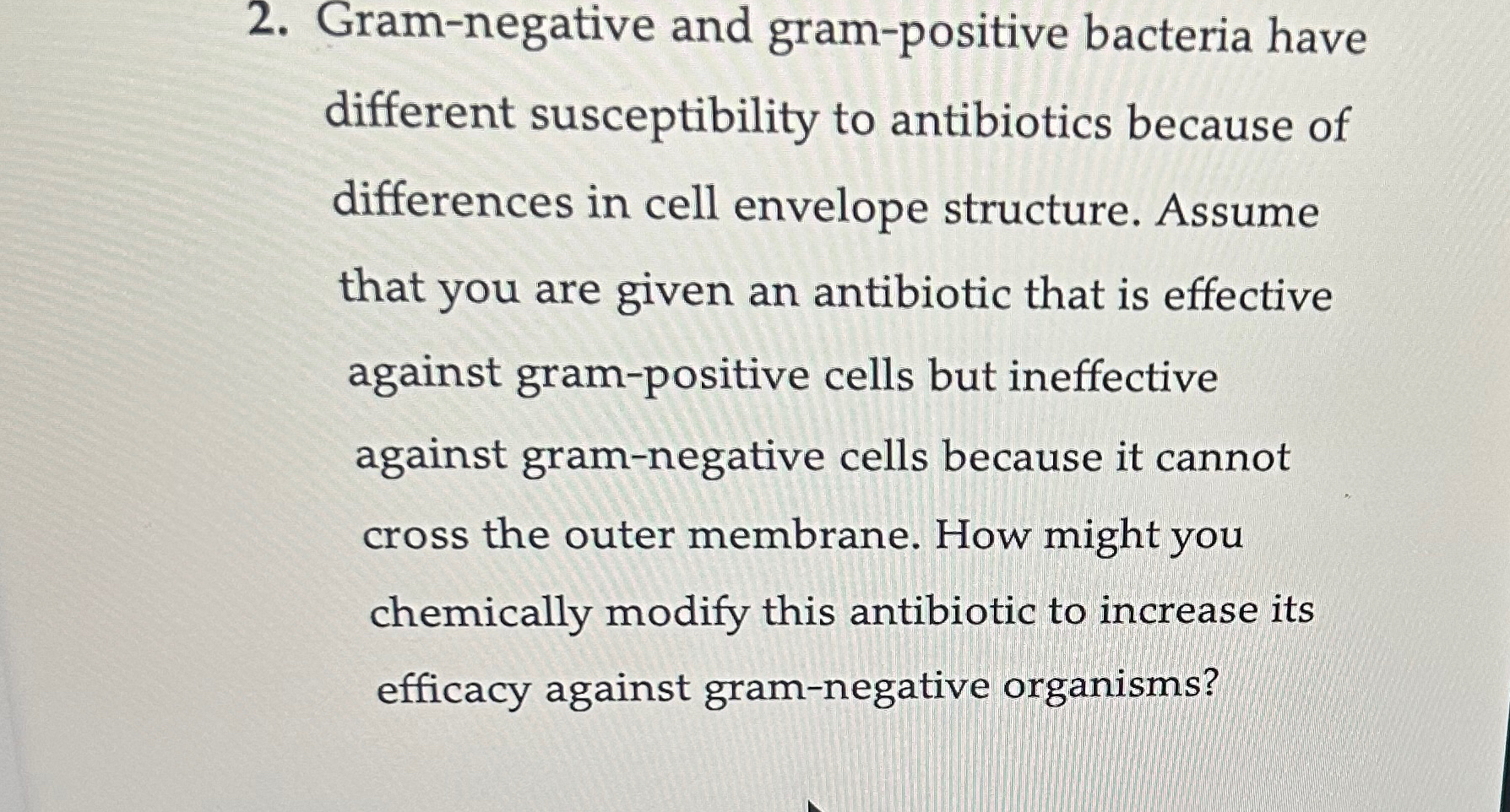 Solved Gram-negative and gram-positive bacteria have | Chegg.com